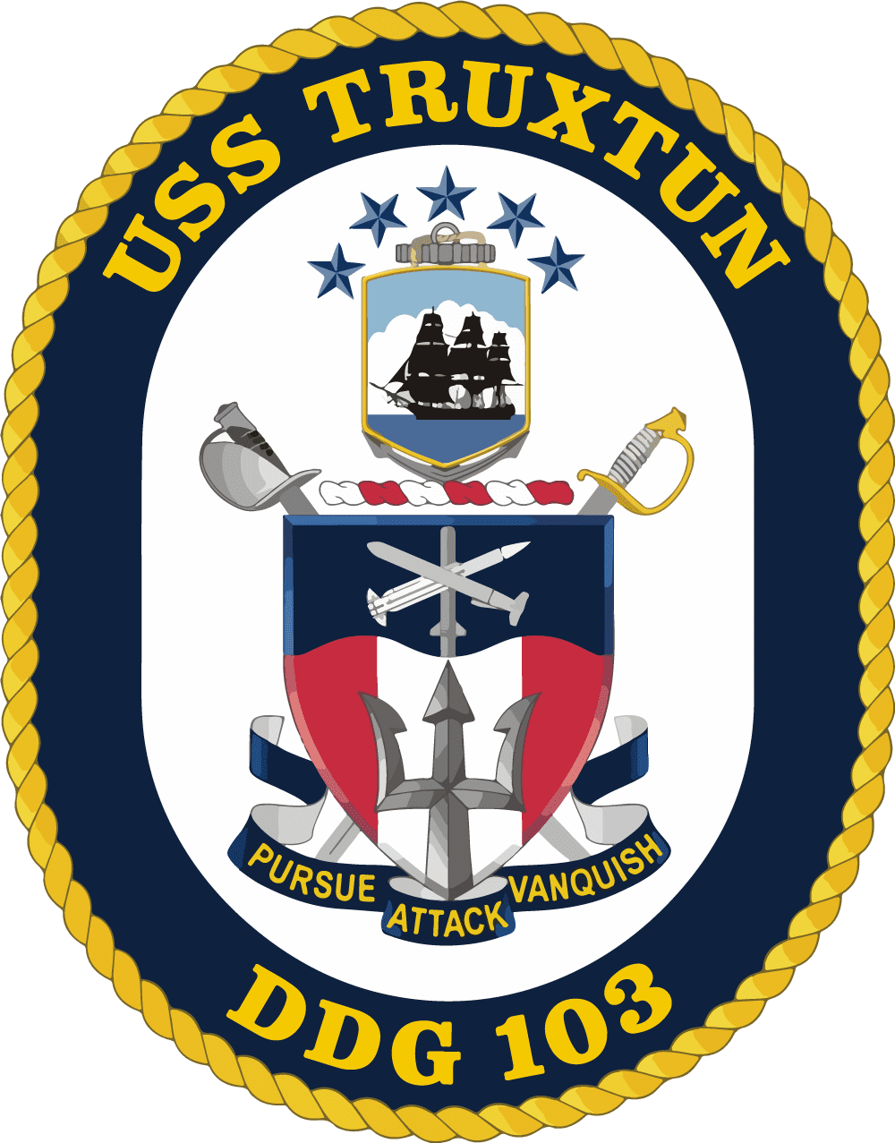 USS Truxtun DDG-103 Badge Sticker Decal Arleigh Burke Class Destroyer ...