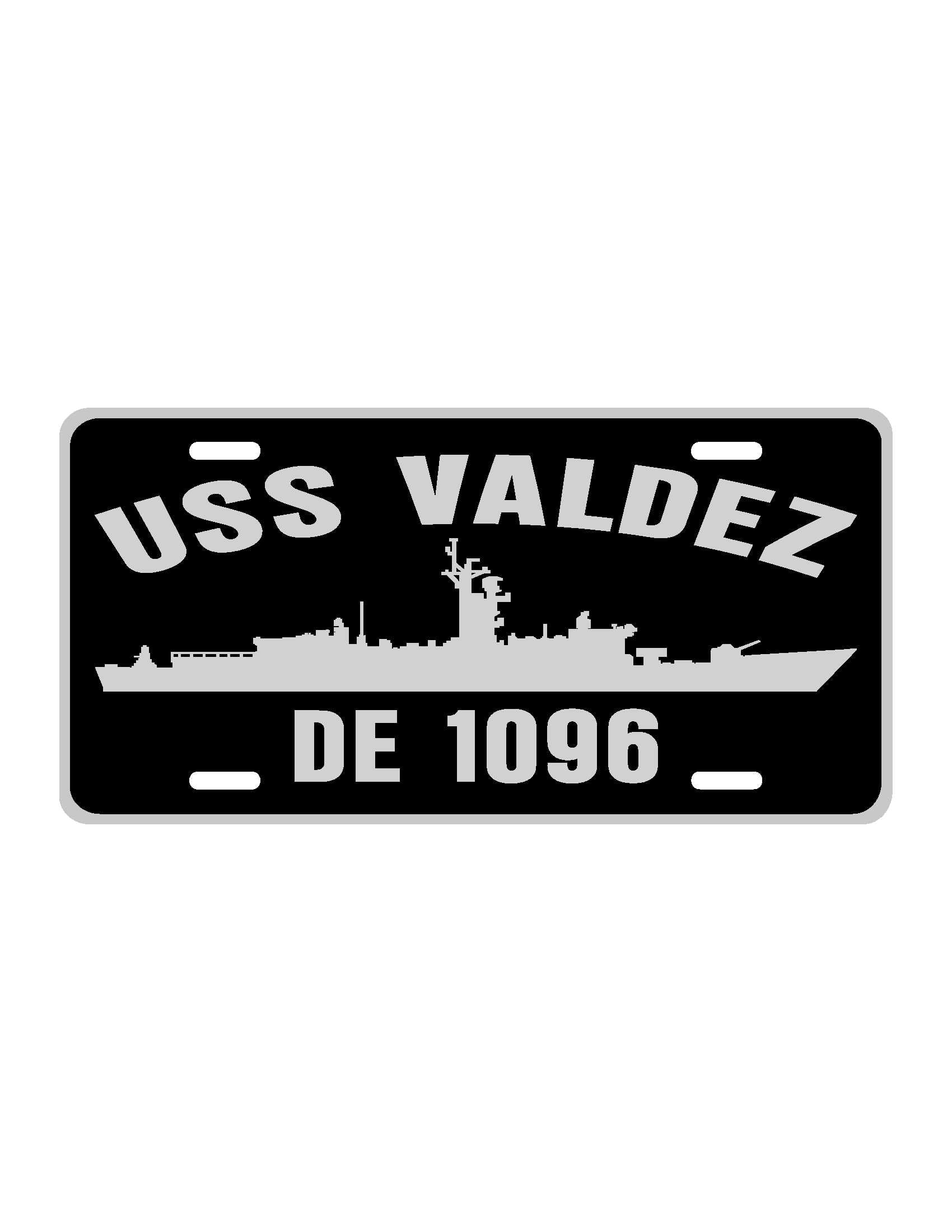 USS VALDEZ DE 1096 Aluminum License Plate Military Navy USN Car Truck ...