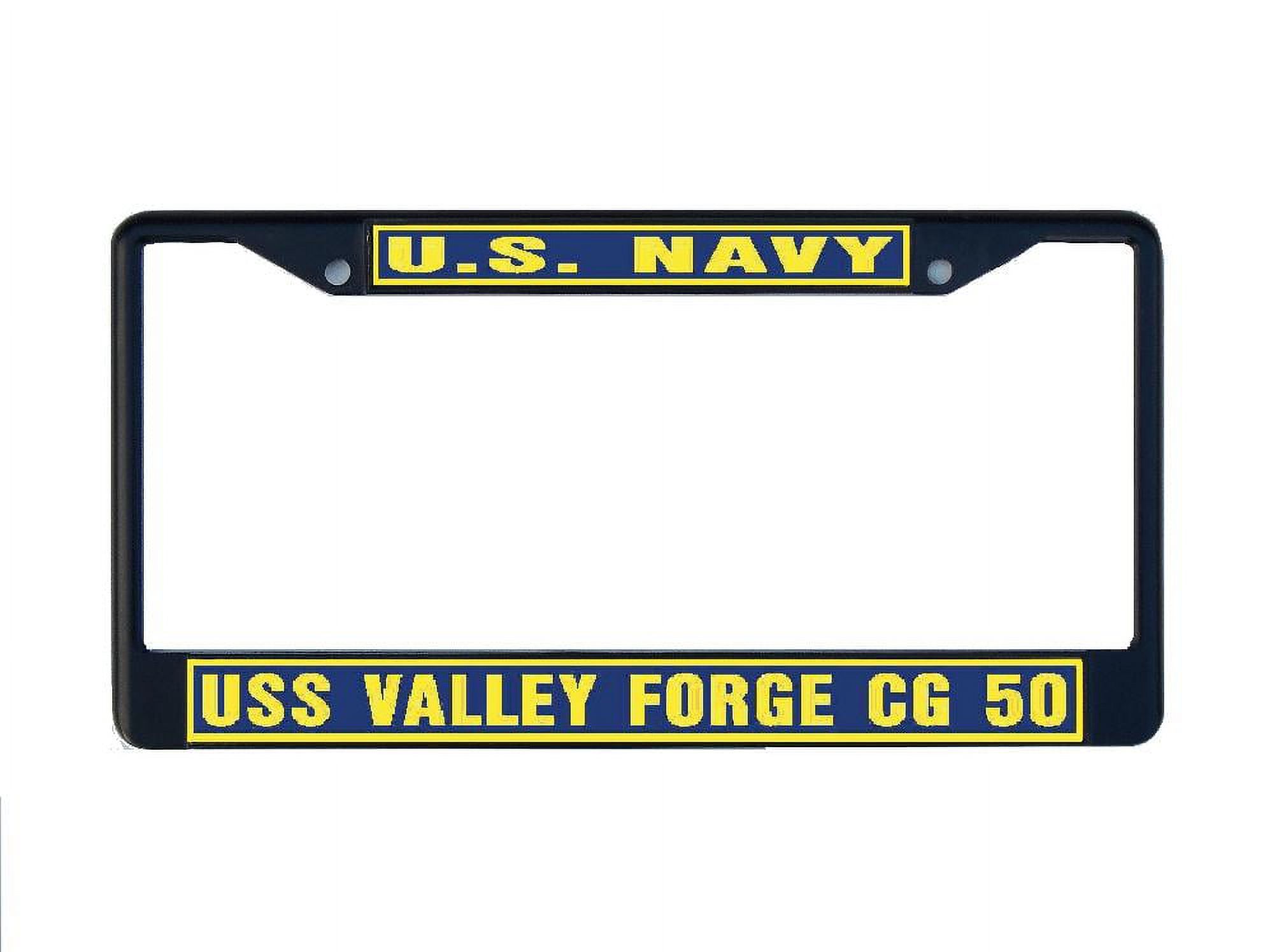 USS VALLEY FORGE CG 50 License Plate Frame Black Metal Military Navy ...