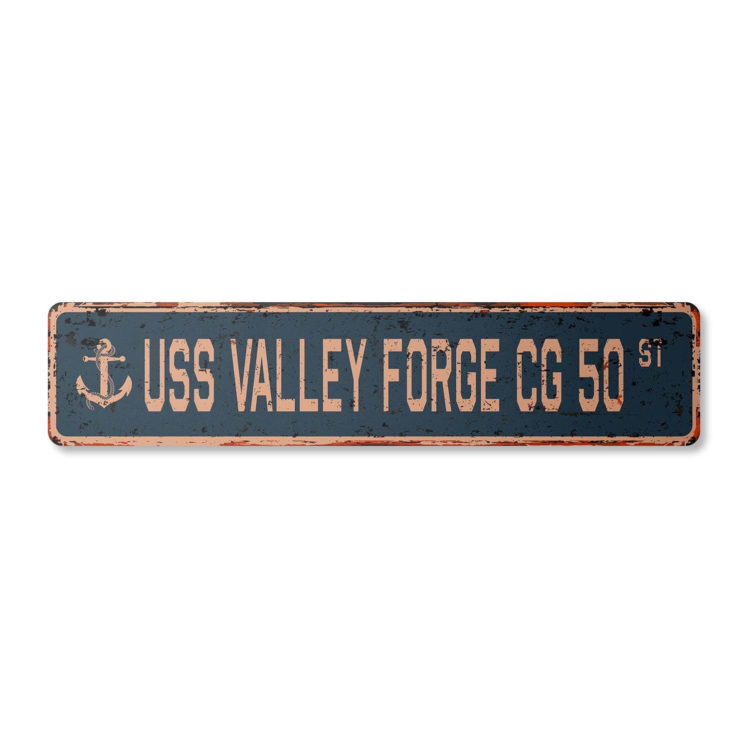 USS VALLEY FORGE CG 50 Vintage Plastic Street Sign us navy ship veteran ...