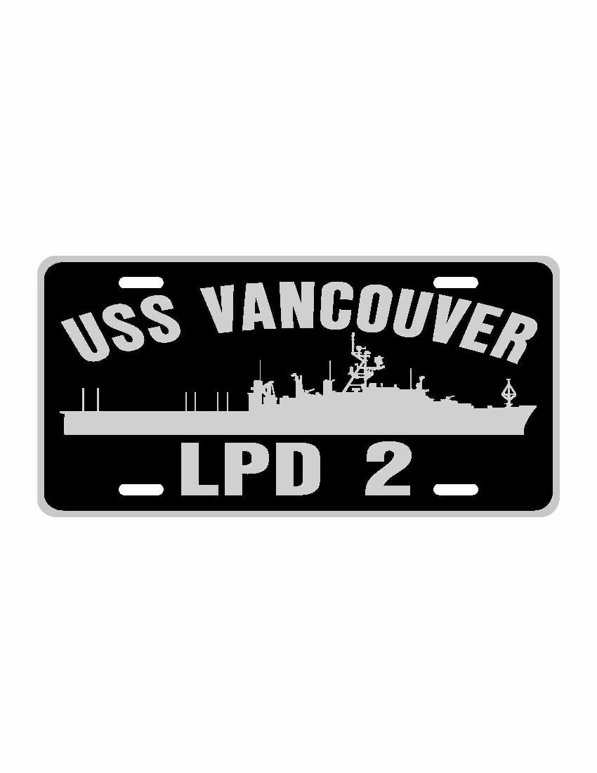USS VANCOUVER LPD 2 Aluminum License Plate Military Navy USN Car Truck ...