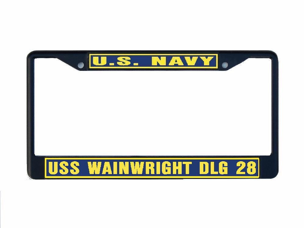 USS WAINWRIGHT DLG 28 License Plate Frame Black Metal Military Navy USN ...