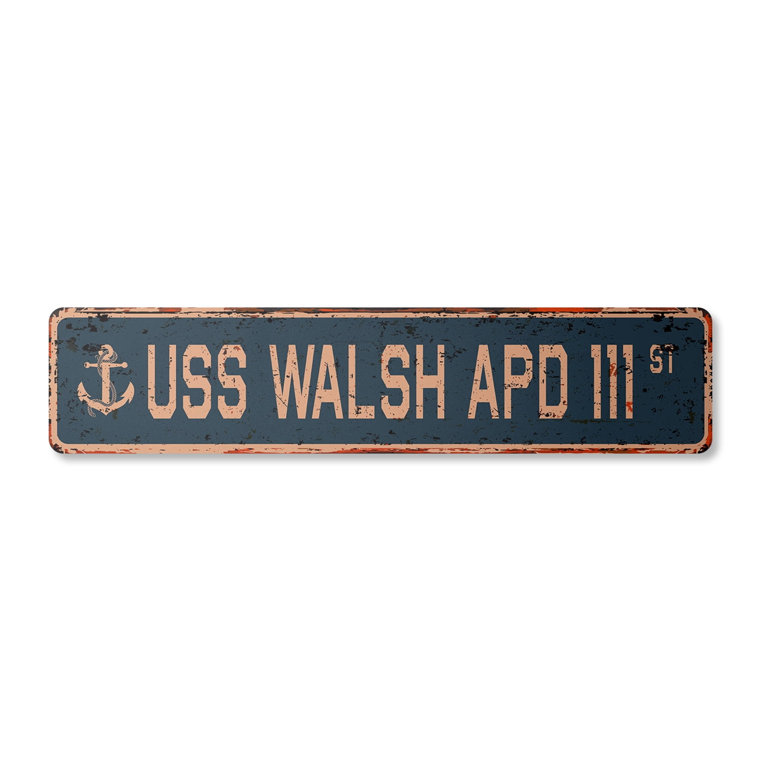 USS WALSH APD 111 Vintage Aluminum Street Sign us navy ship veteran ...