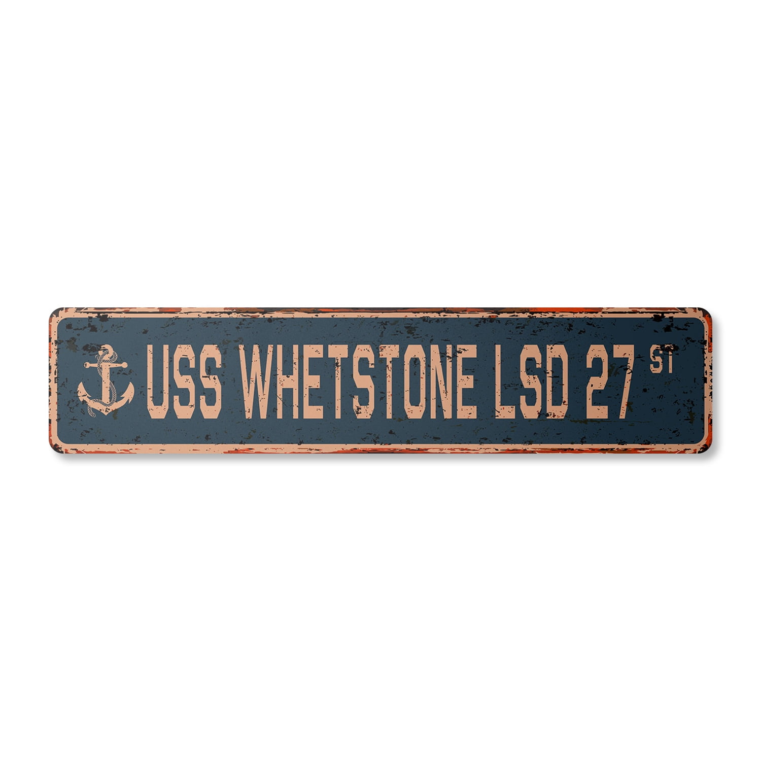 USS WHETSTONE LSD 27 Vintage Aluminum Street Sign us navy ship veteran ...