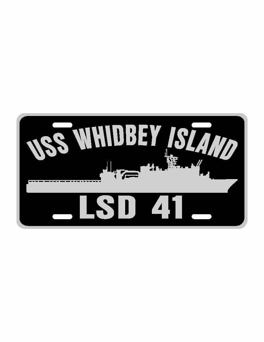 USS WHIDBEY ISLAND LSD 41 Aluminum License Plate Military Navy USN Car ...