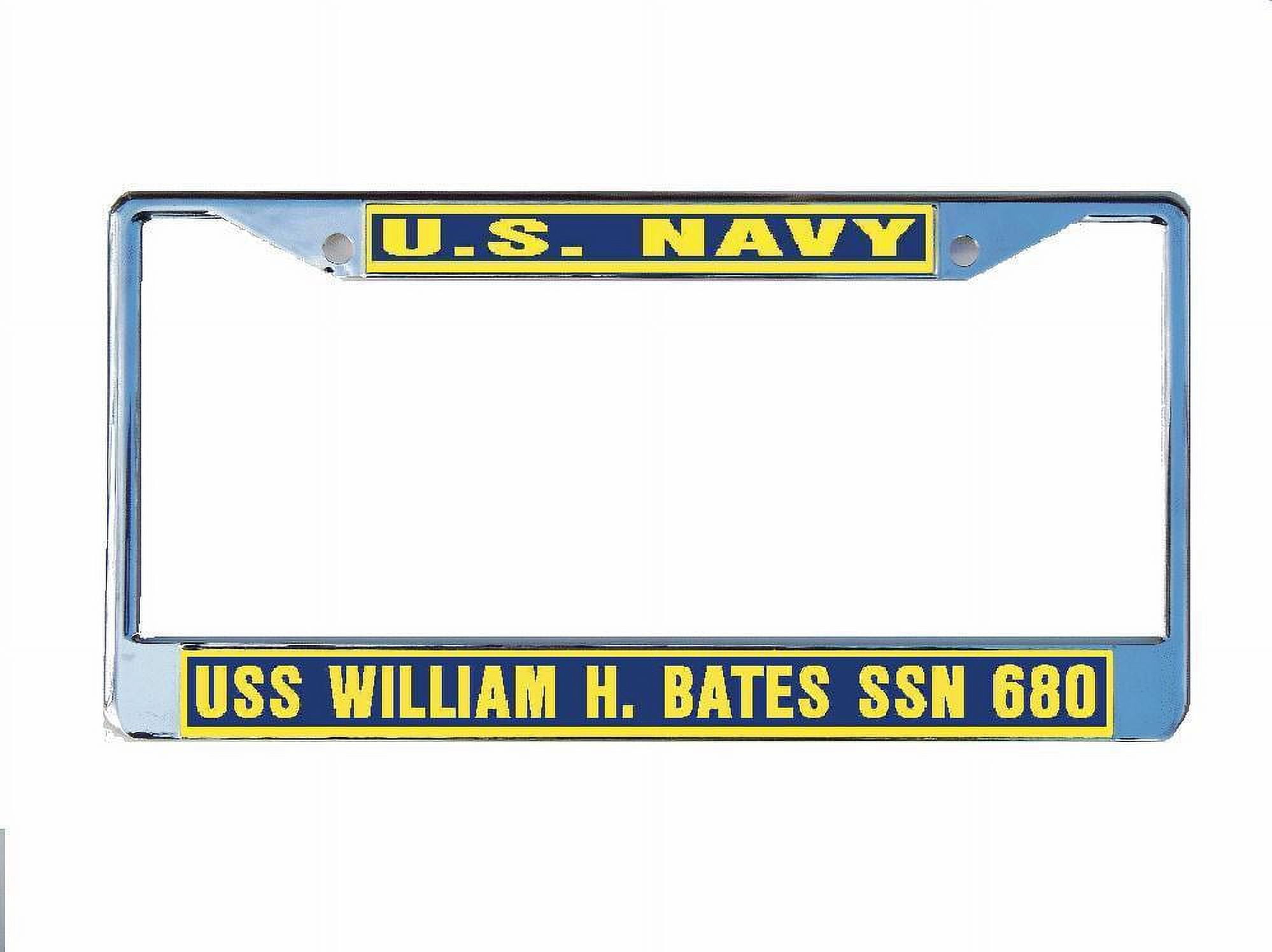 USS WILLIAM H BATES SSN 680 License Plate Frame Chrome Metal Military ...