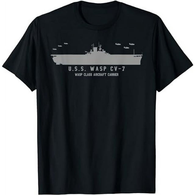 USS Wasp CV 7 WWII Aircraft Carrier Silhouette T-shirt - Walmart.com