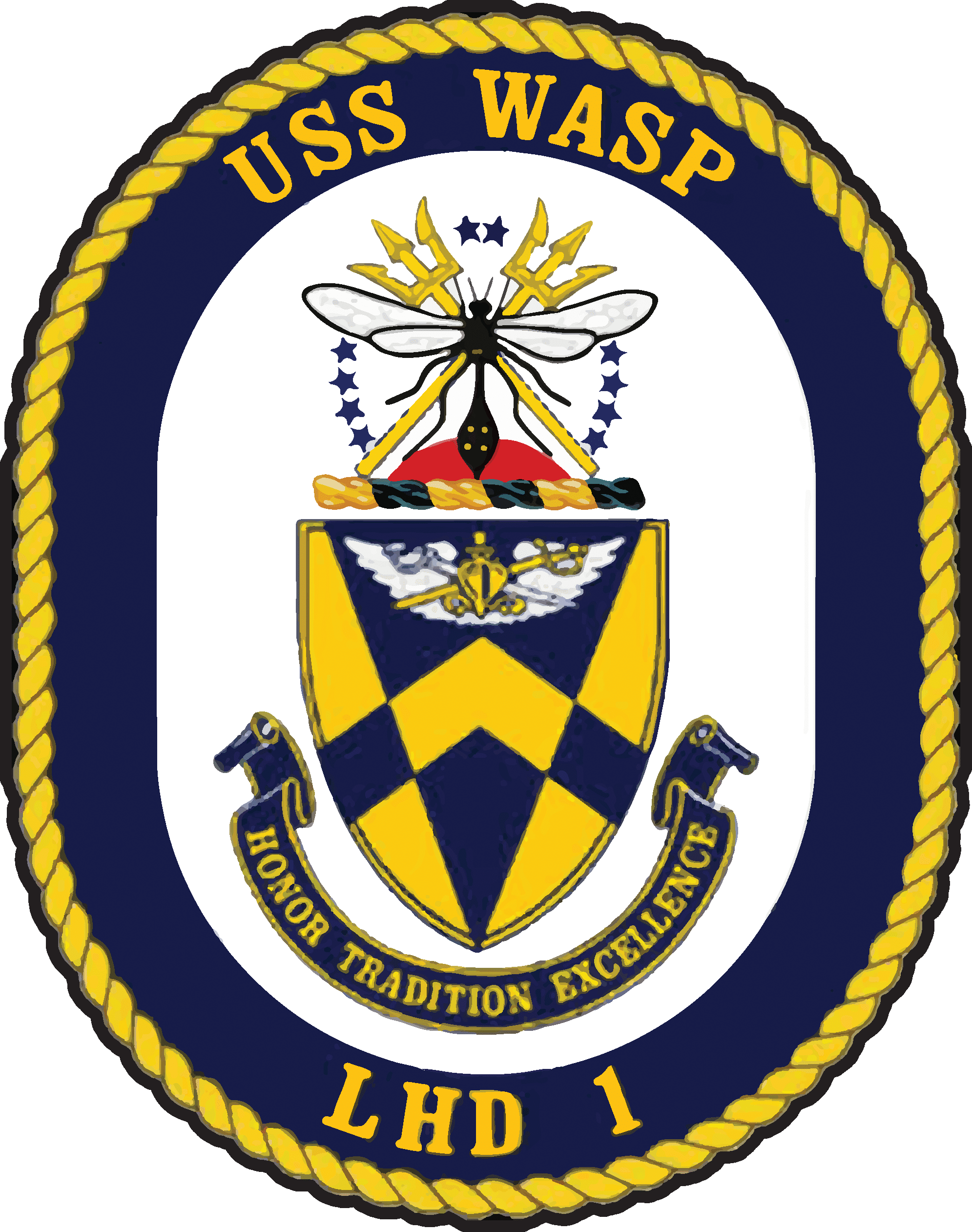 USS Wasp LHD-1 Badge Sticker Decal Wasp Class Amphibious Assault Ship ...