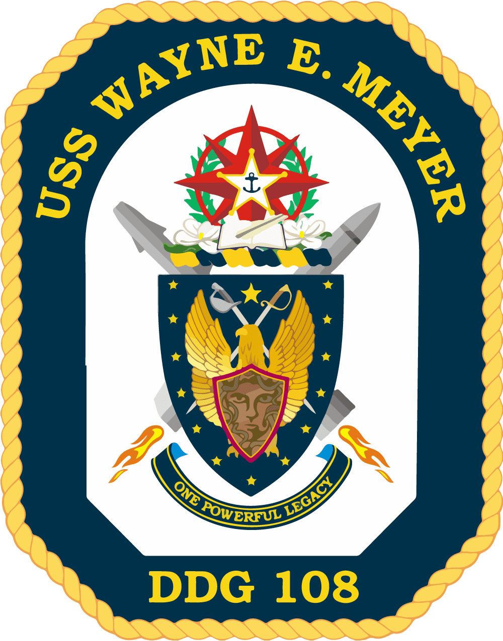 USS Wayne E. Meyer DDG-108 Badge Sticker Decal Arleigh Burke Class ...