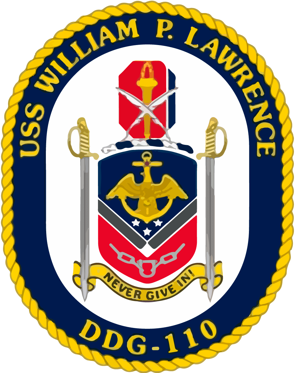 USS William P. Lawrence DDG-110 Badge Sticker Decal Arleigh Burke Class ...