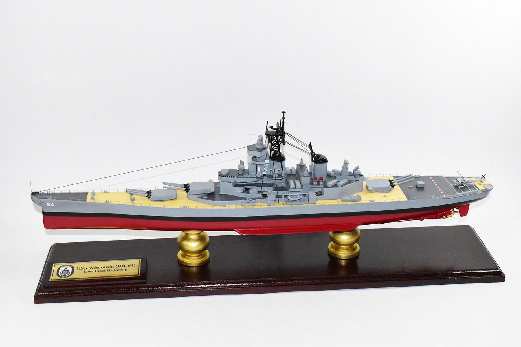USS Wisconsin BB-64 Iowa Class Battleship, 24-inch Mahogany Model ...