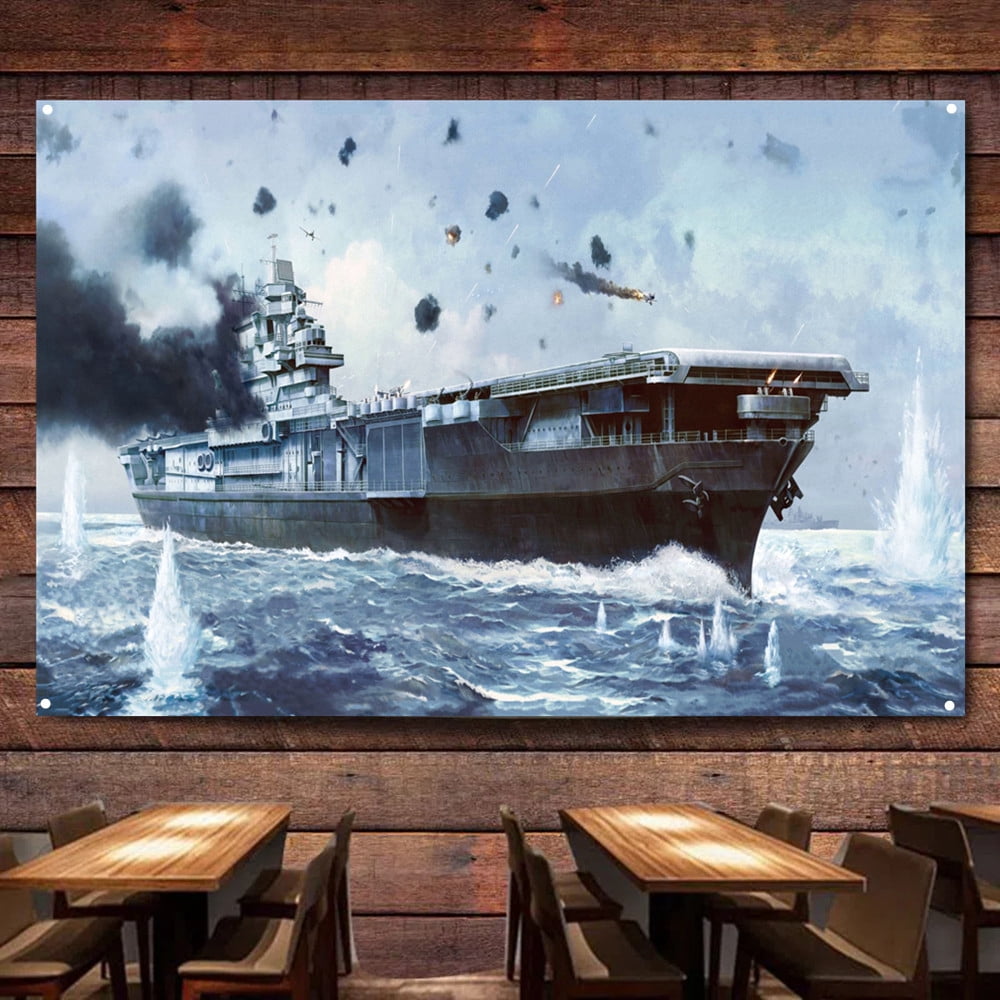 USS Yorktown CV-5 The Battle of Midway Aircraft Carrier Battleship Wall ...