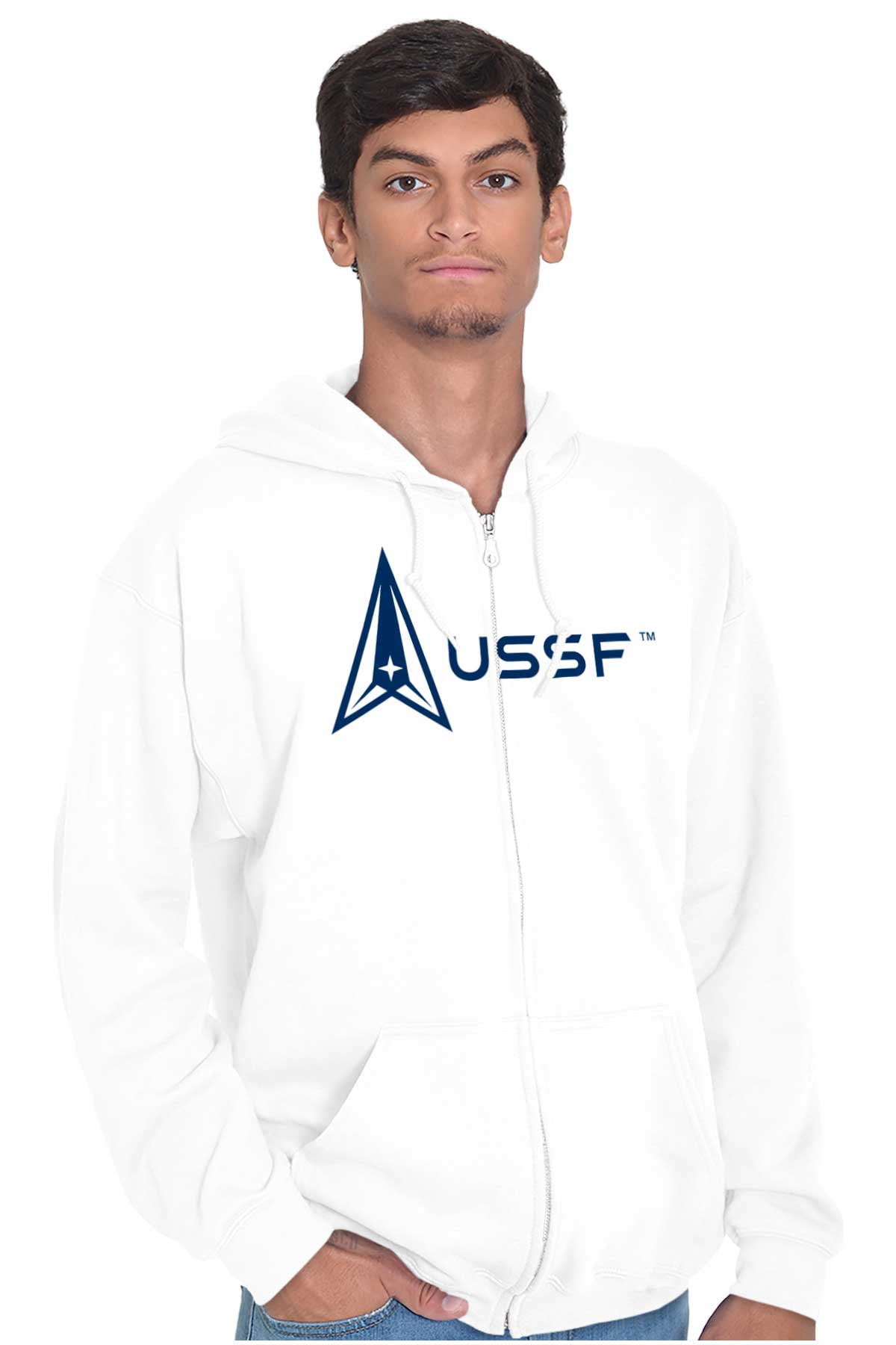 USSF Classic US Space Force Logo Unisex Plus Size Zip Hoodie Brisco ...