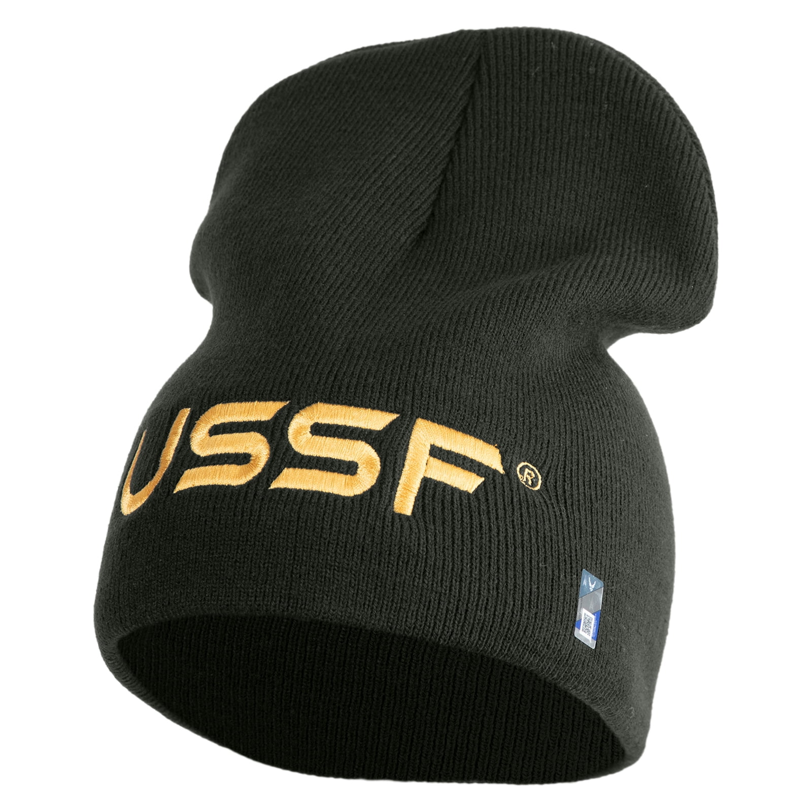 USSF Gold Letter Symbol Embroidered 8 Inch Solid Knit Short Beanie Made ...