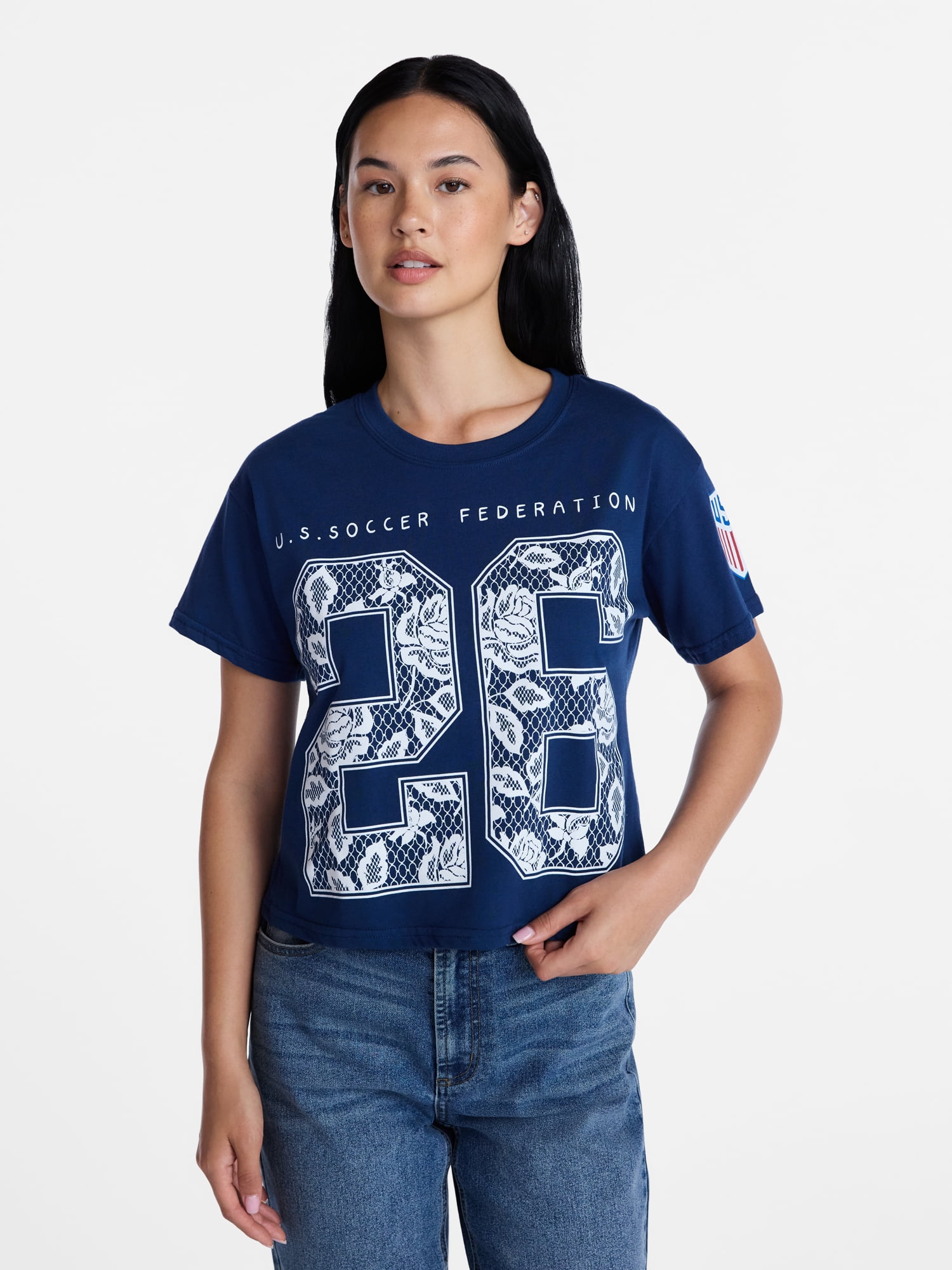 U.S. Soccer Federation Women's World Cup 2026 Lace Graphic Print Boxy ...