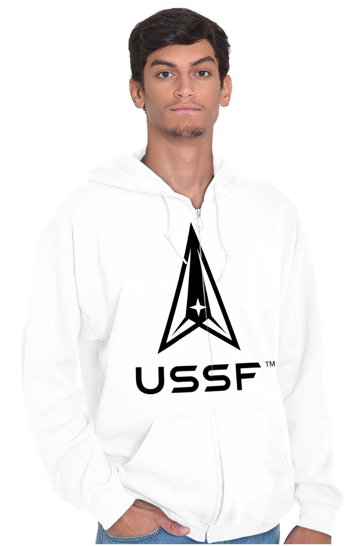USSF Logo United States Space Force Unisex Plus Size Zip Hoodie Brisco ...