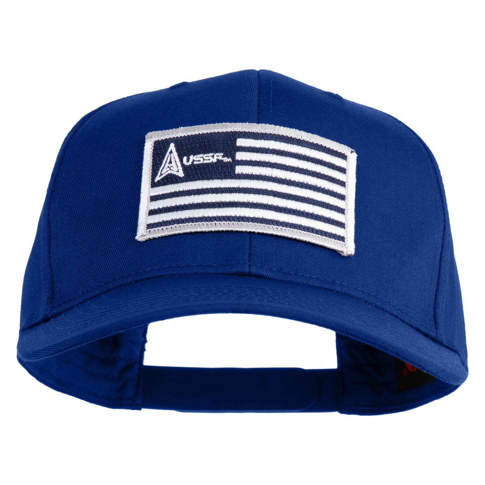 USSF USA White Flag Patched Solid Cotton Twill Pro Style Cap - Royal ...