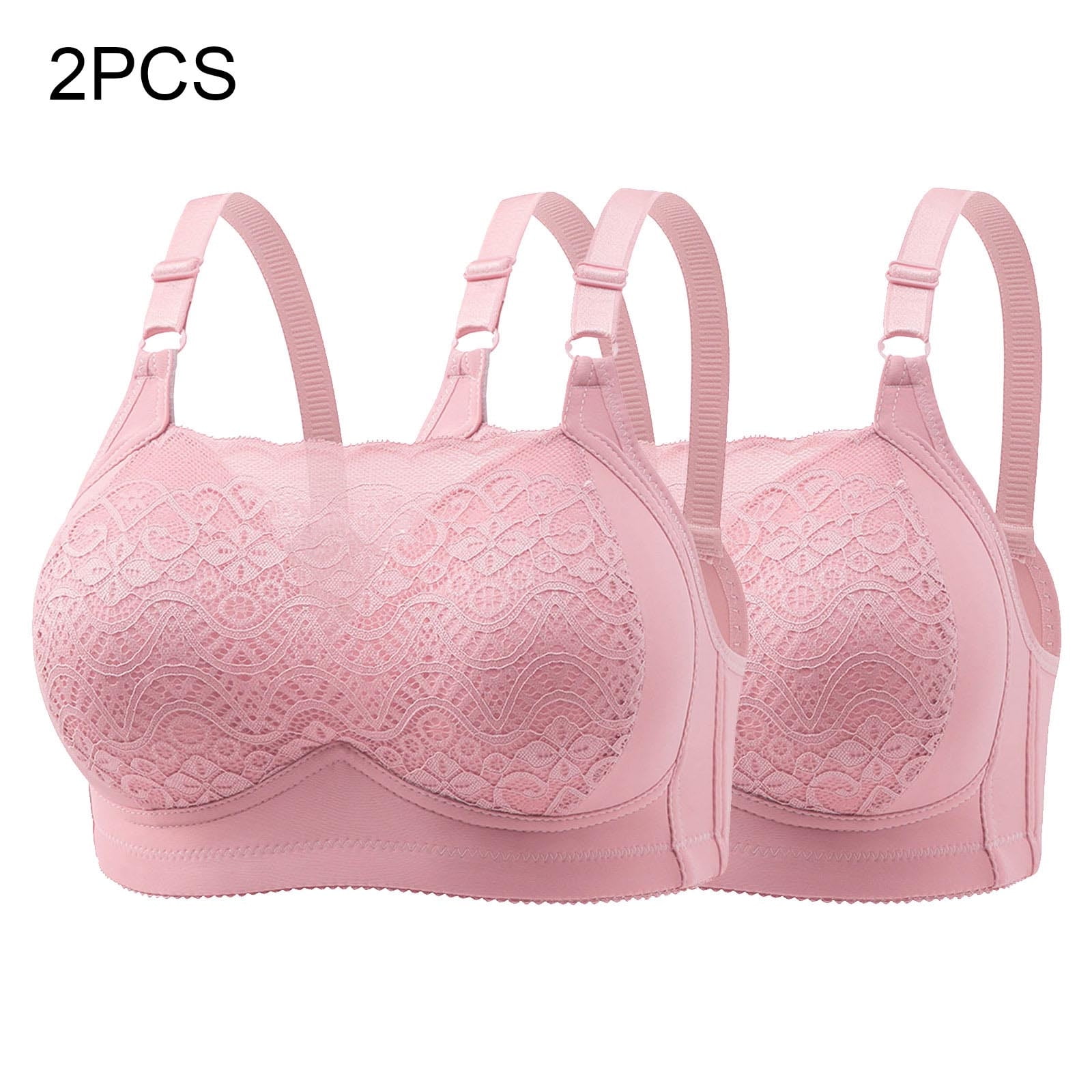 USSUMA 2pcs Woman's Embroidered Glossy Comfortable Breathable Bra ...