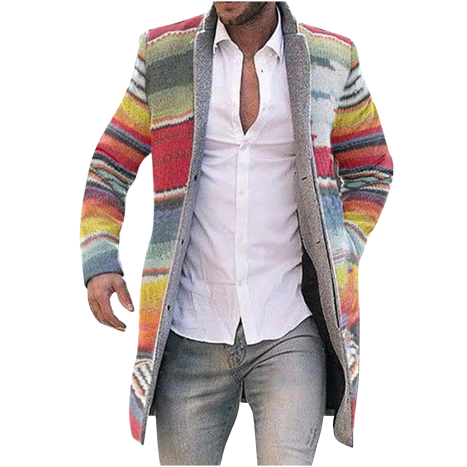 USSUMA Men's Coats And Jackets, Plus Size Open Front Cardigan Mens ...