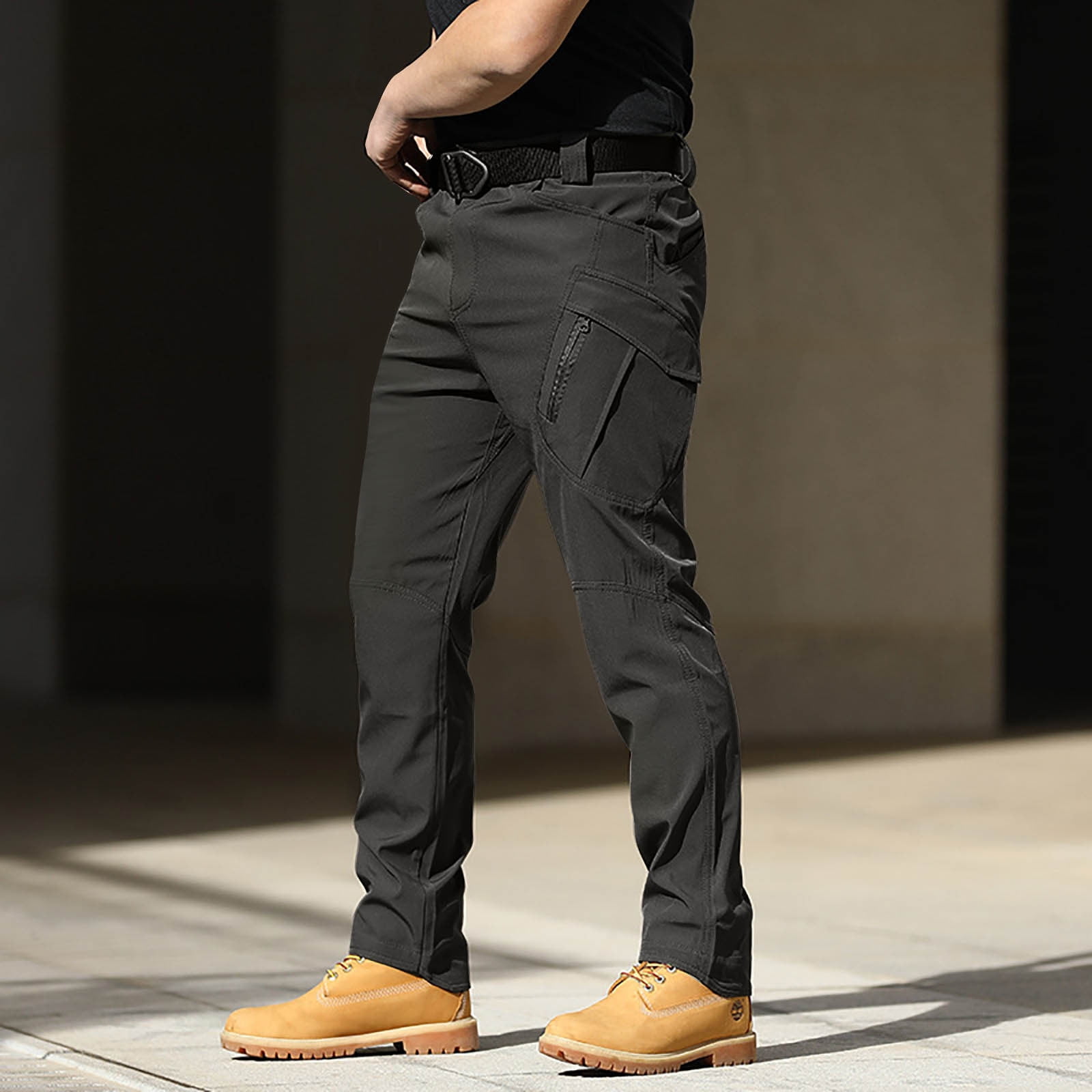 USSUMA Mens Lounges Pants Multi-pocket Long Boyfriend Casual Relaxed ...