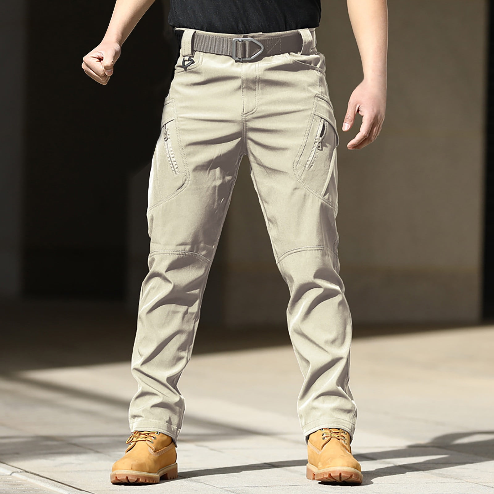 USSUMA Mens Lounges Pants Multi-pocket Long Boyfriend Casual Relaxed ...