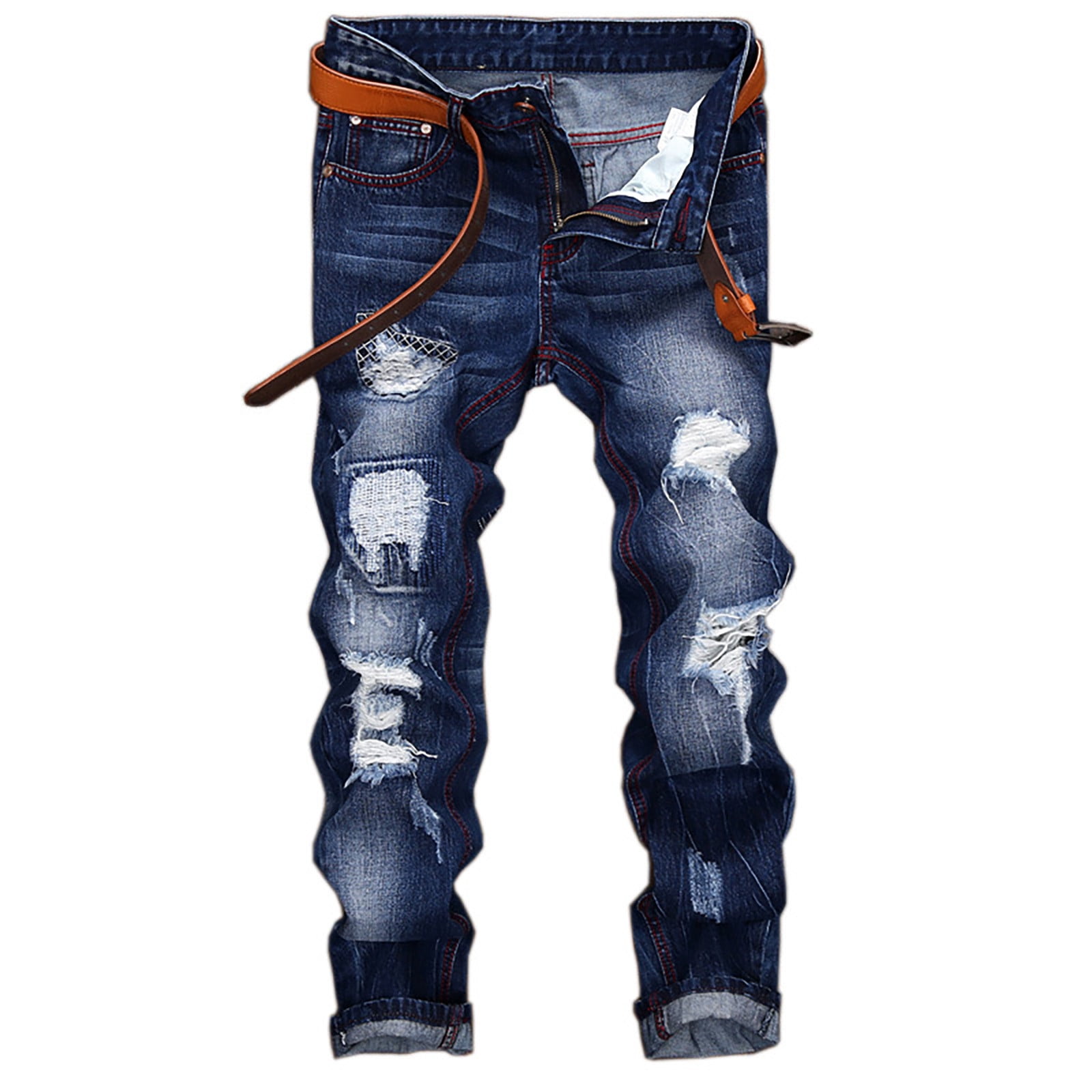 USSUMA Mens Sweats Denim Jeans Long Joggers Activewear Straight-Leg ...
