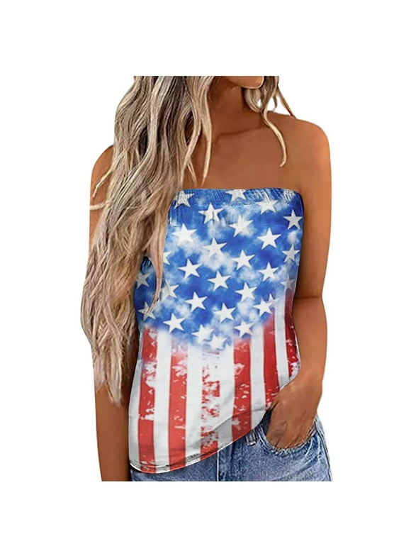 American Flag Crop Tops