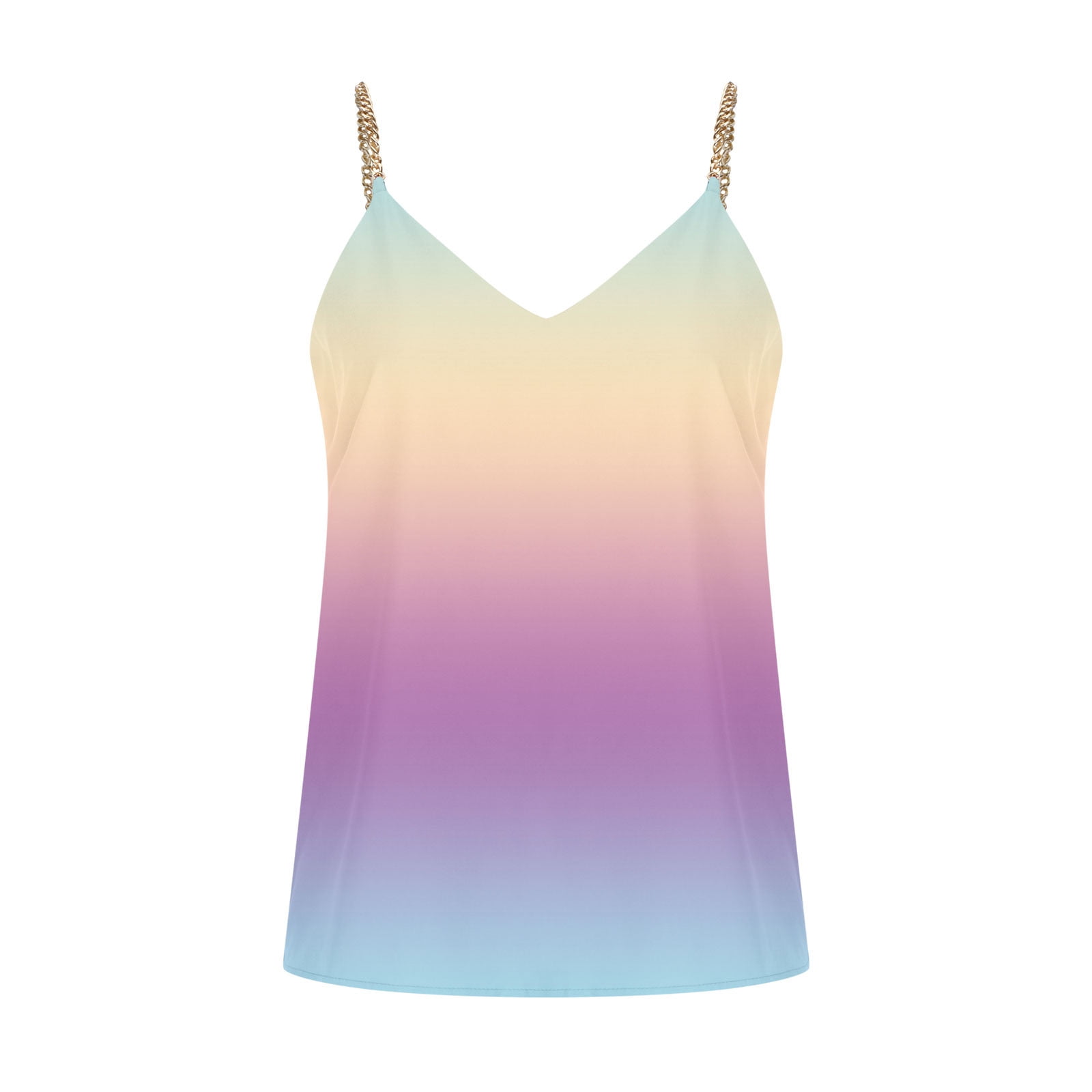 USSUMA Summer Tops for Women Trendy Spaghetti Chain Strap Tank Top ...