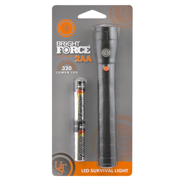 UST BrightForce 2AA Light, Black, 320 Lumen - Walmart.com