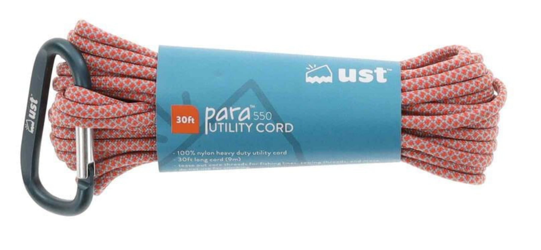 UST Para 550 Nylon Utility Cord, 30' - Orange - Walmart.com