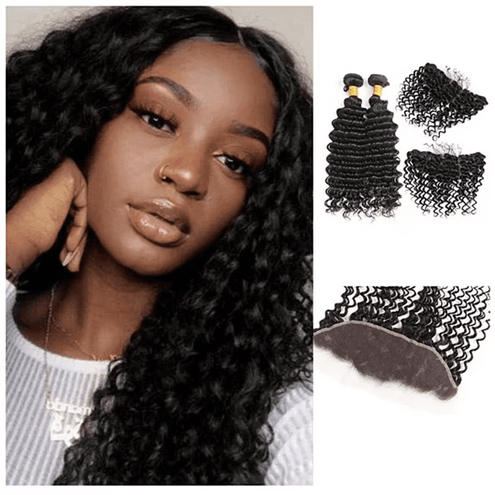 USTAR 2 Bundles 8 10" Brazilian Straight Virgin Human Hair with 10 Inch ...