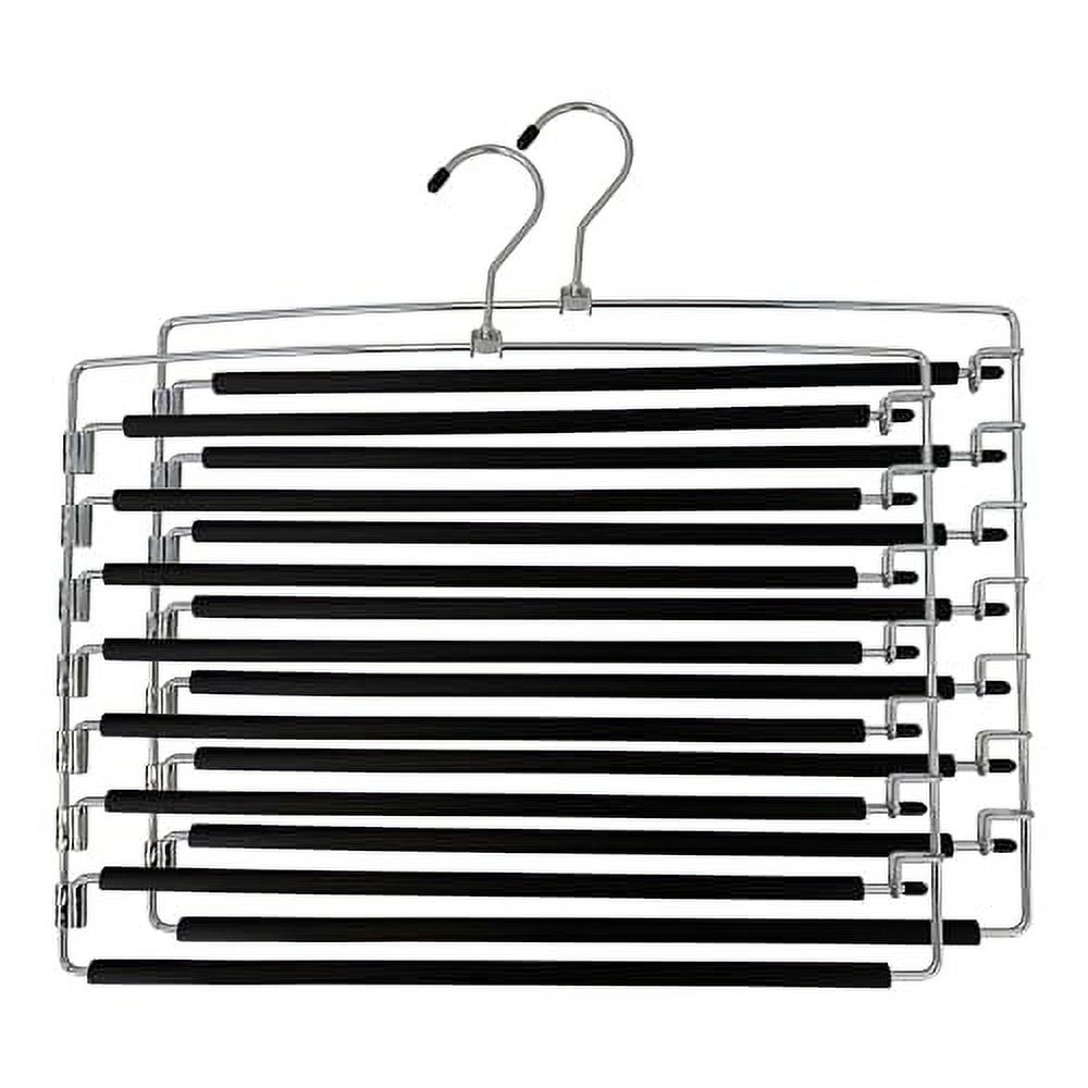 USTECH Metal Hanger 8 Tier Swing Arm | Space Saving Clothing Hangers ...