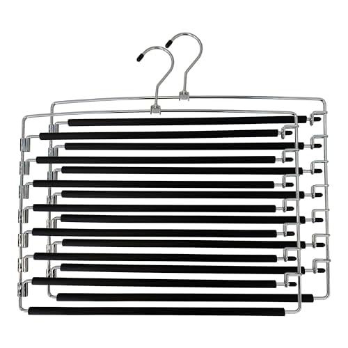 USTECH Metal Hanger 8 Tier Swing Arm | Space Saving Clothing Hangers ...