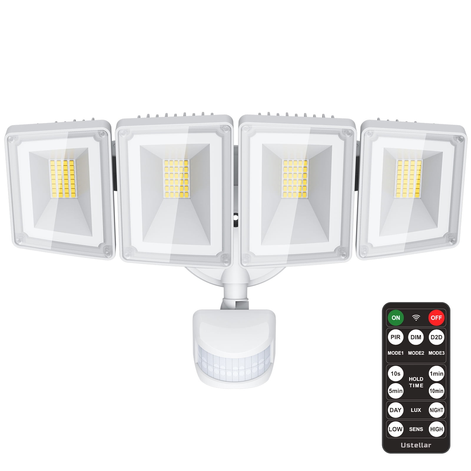 USTELLAR 100W Motion Sensor Light Outdoor Remote Control, 10000LM Super ...