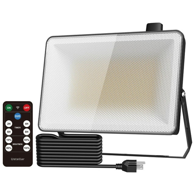 USTELLAR 100W Dusk to Dawn Security Light, Remote Control, Waterproof ...