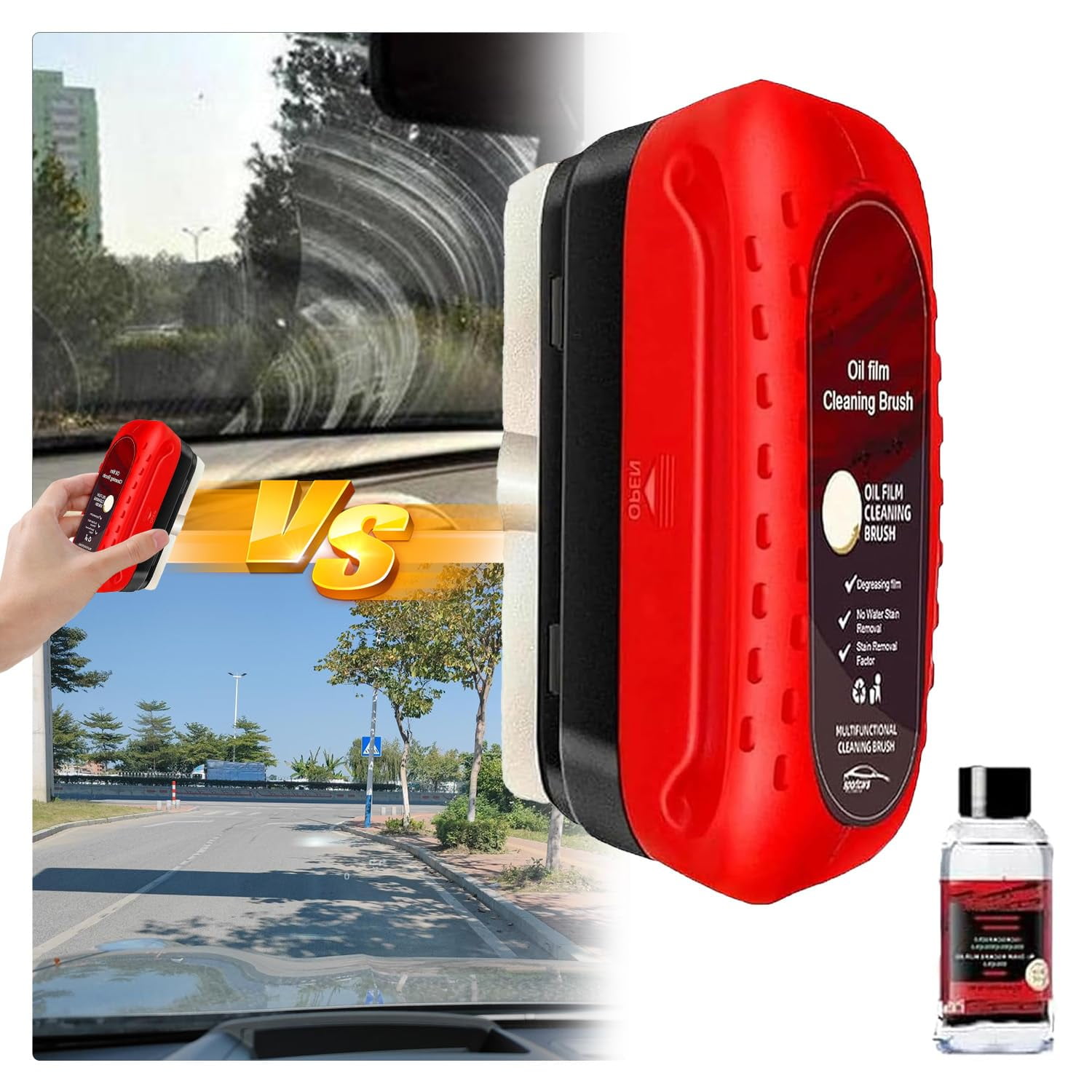 USTOP Automotive Oil Film Cleaning Brush,Long-Lasting Silicone Blade ...