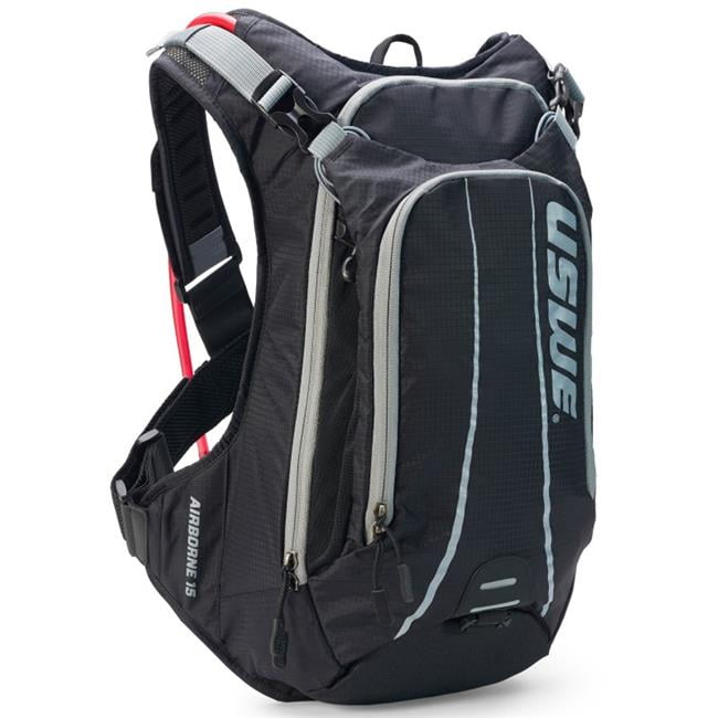 USWE Airborne 15 Liter Backpack w/3.0L Hydration Bladder (Black/Grey ...