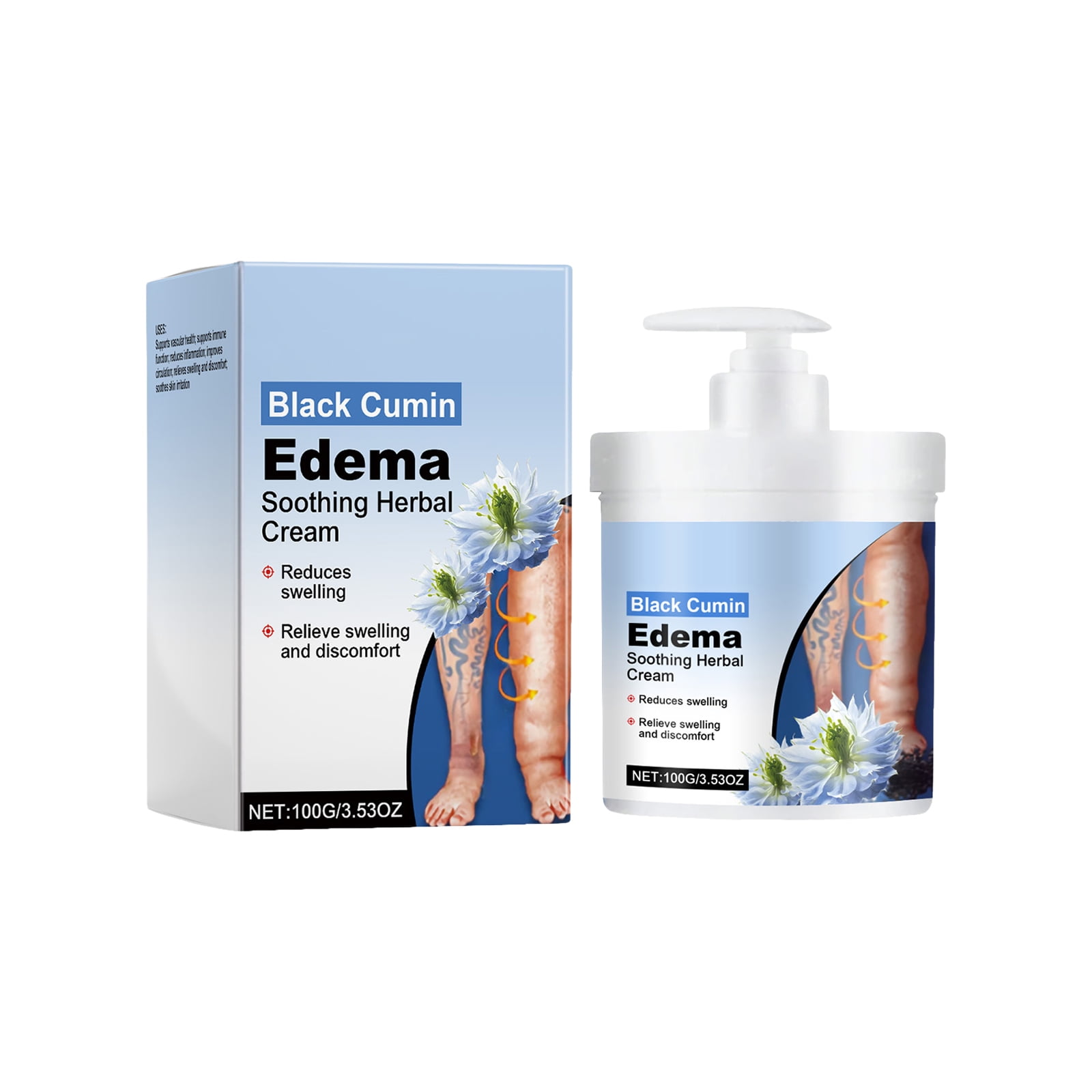 USky Edema Soothing Herbal Cream - Fast-Absorbing, Non-Greasy Ointment ...