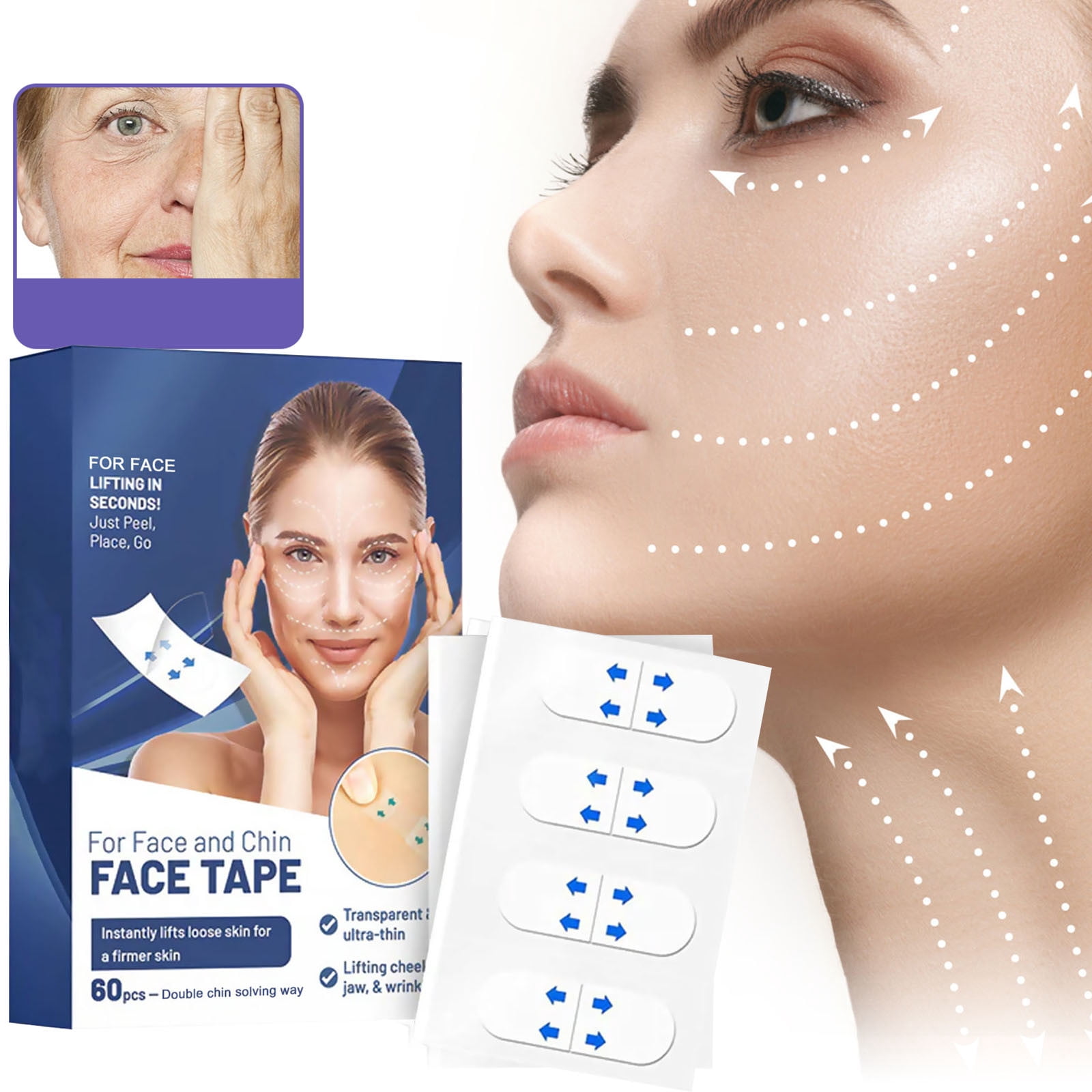 USky Invisible Face Lift Tape: Face Lifting Sticker for Loose Skin ...