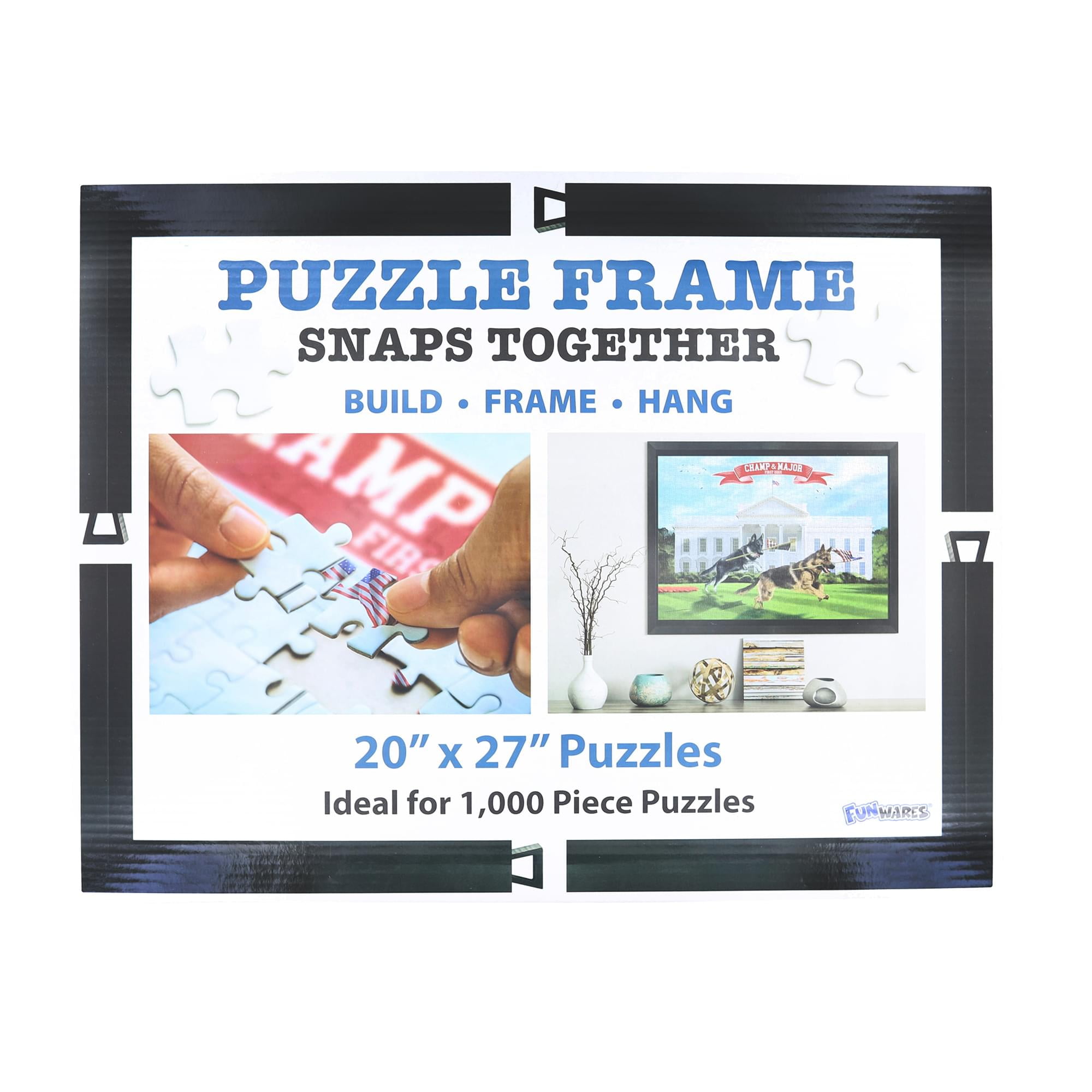 Matte Black 20x27 Inch Puzzle Frame Kit for 1000 Pieces Artwork, Easy to Assemble, Gallery-Style ...
