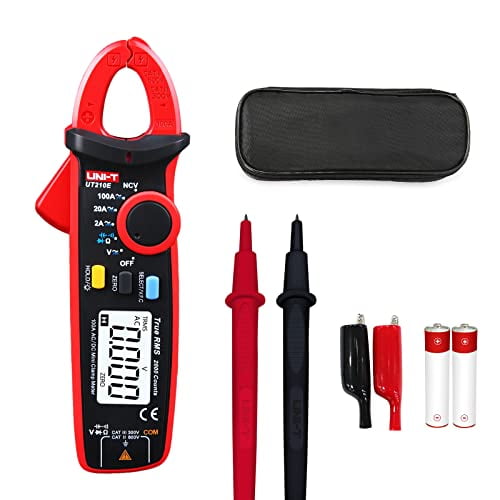UT210e Mini Clamp Meter & Alligator Electric Clips, AC/DC Amp Meter ...