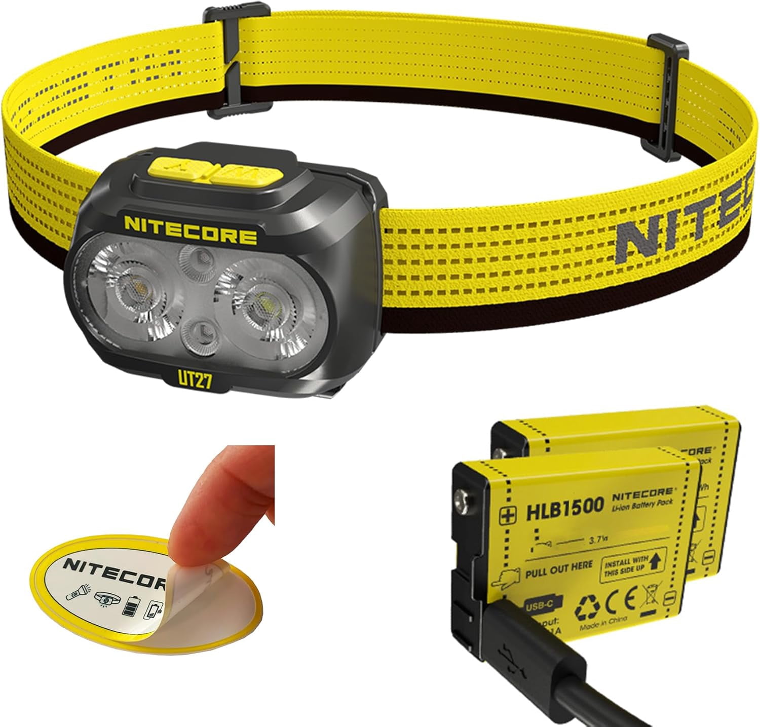 UT27 Pro 800 Lumen Running Headlamp, Black, USB-C Rechargeable ...