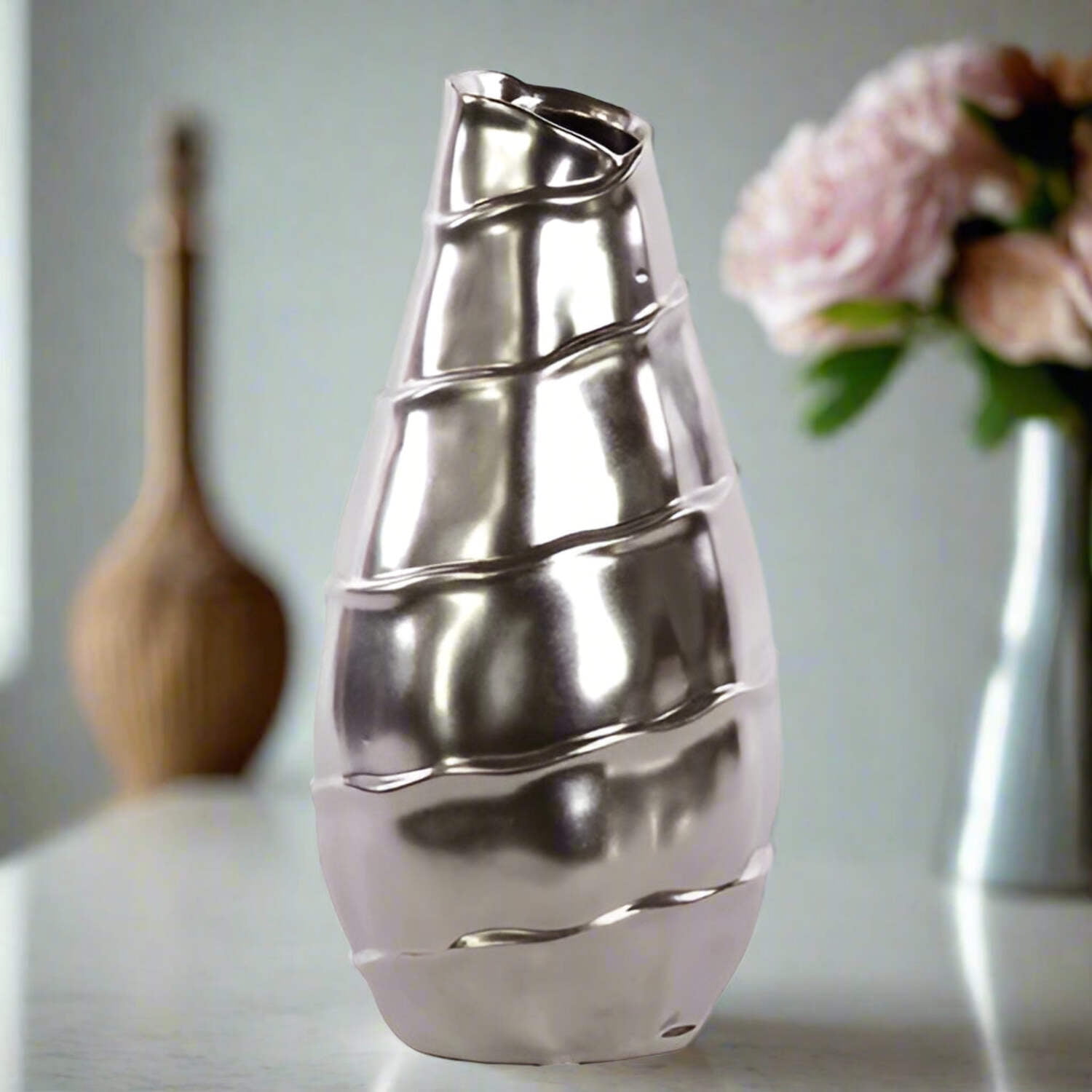 Pirell Spiral Chrome Vase - Walmart.com