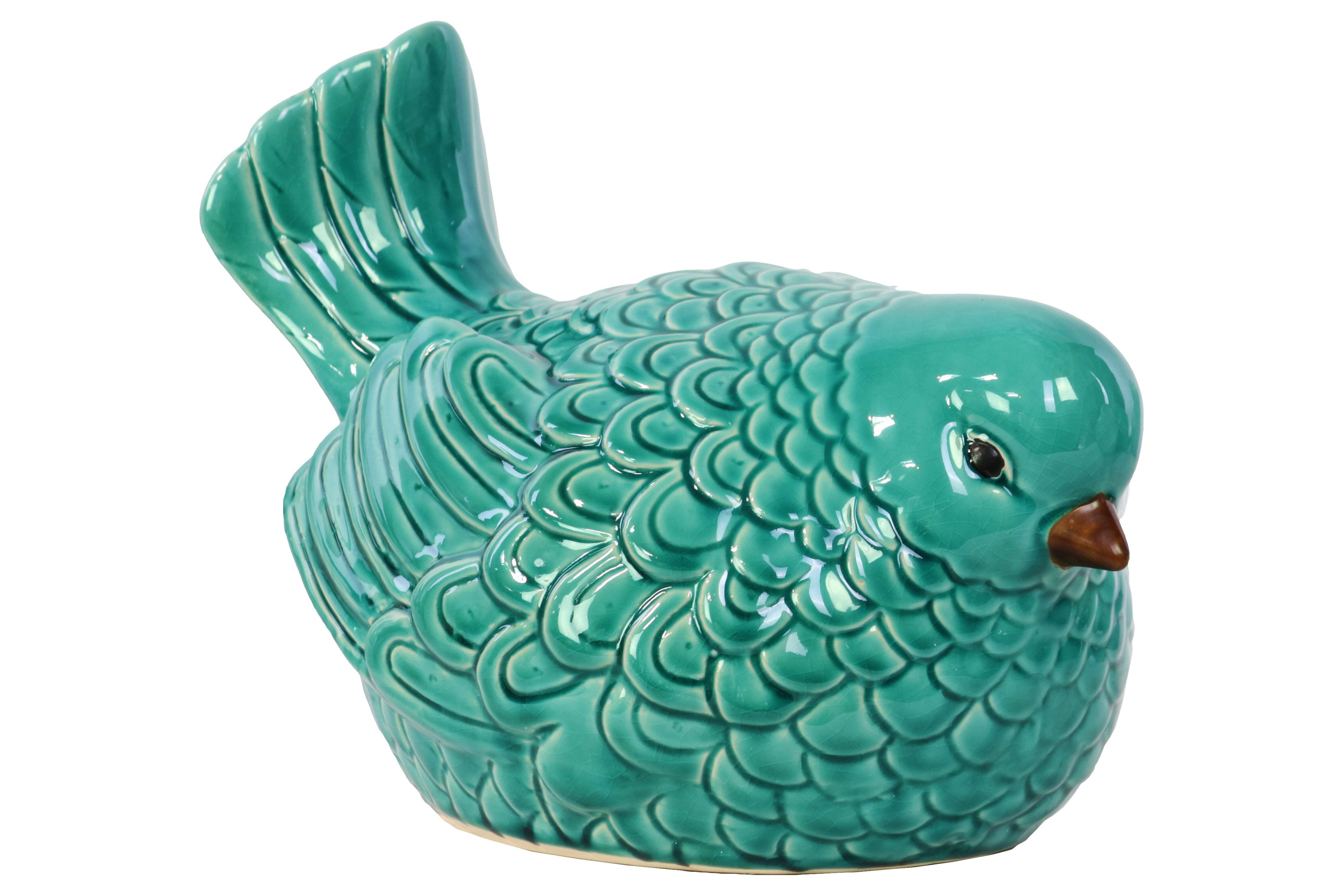 Ceramic Nodding Bird Figurine Gloss Finish Turquoise - Walmart.com