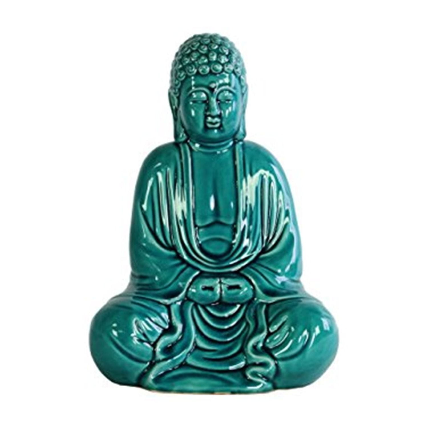 UTC12932 Ceramic Meditating Buddha Figurine without Ushnisha in Mida-No ...