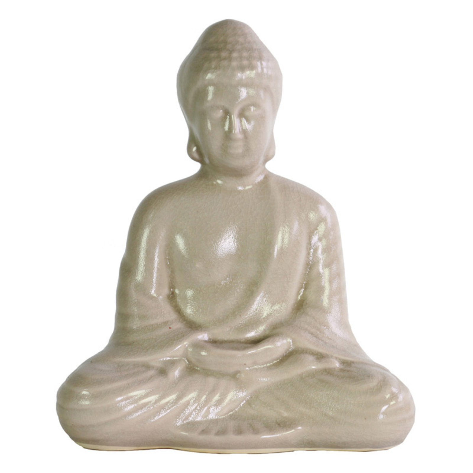 UTC12941 Ceramic Meditating Buddha Figurine with Rounded Ushnisha in ...