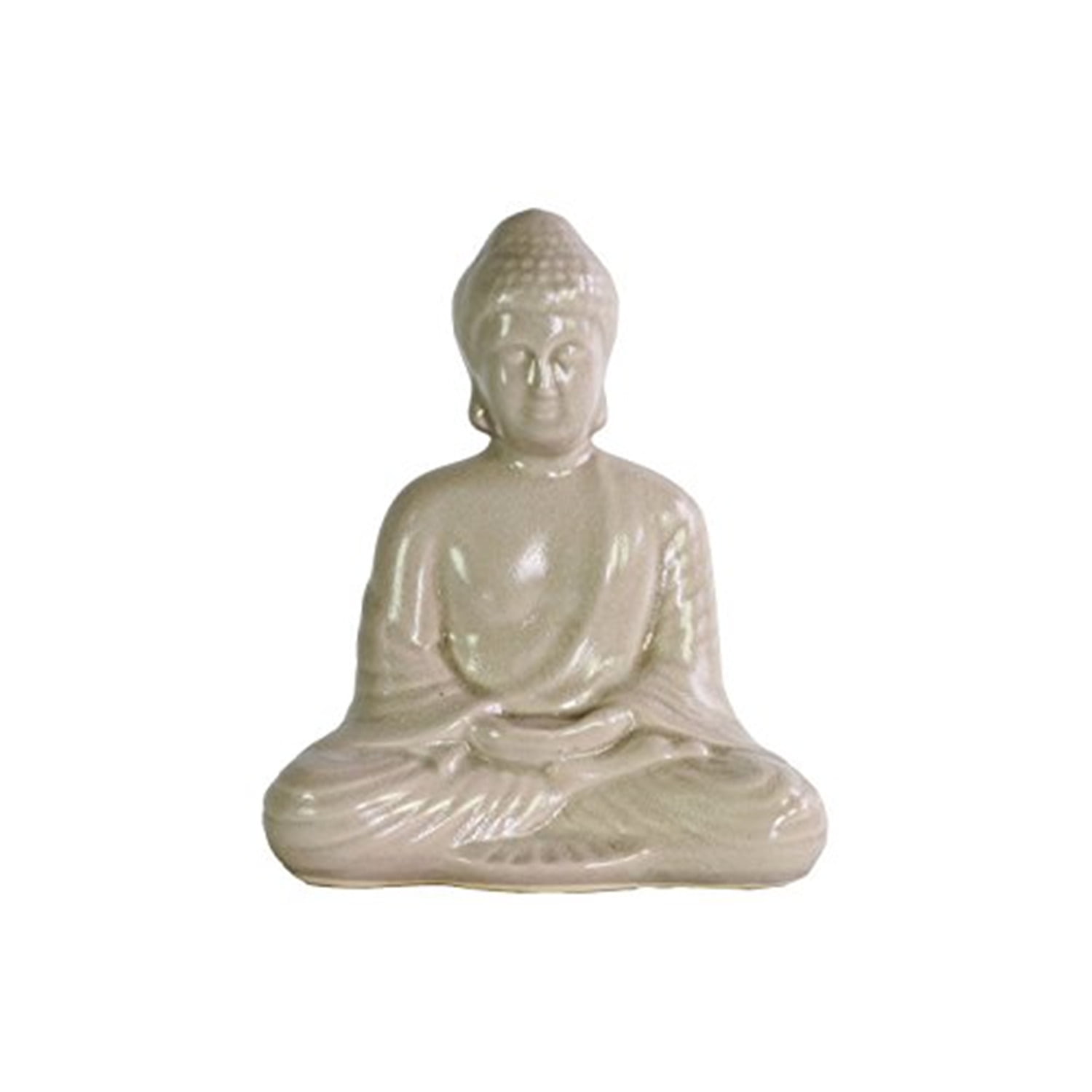 UTC12941 Ceramic Meditating Buddha Figurine with Rounded Ushnisha in ...