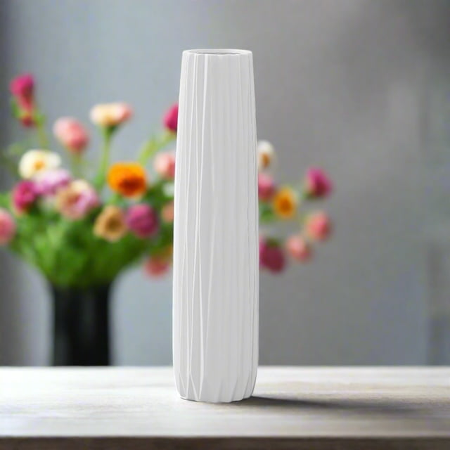 Valestra Ceramic Elongated Round Vase - Walmart Business Supplies