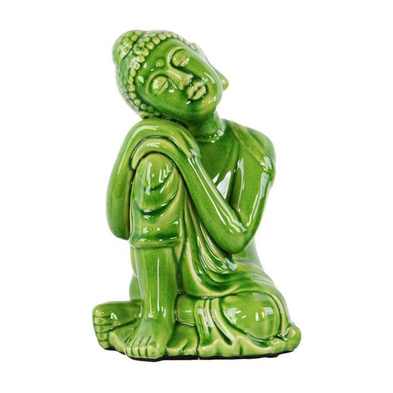 Urban Trends Ceramic Sitting Buddha with Rounded Ushnisha and Resting ...