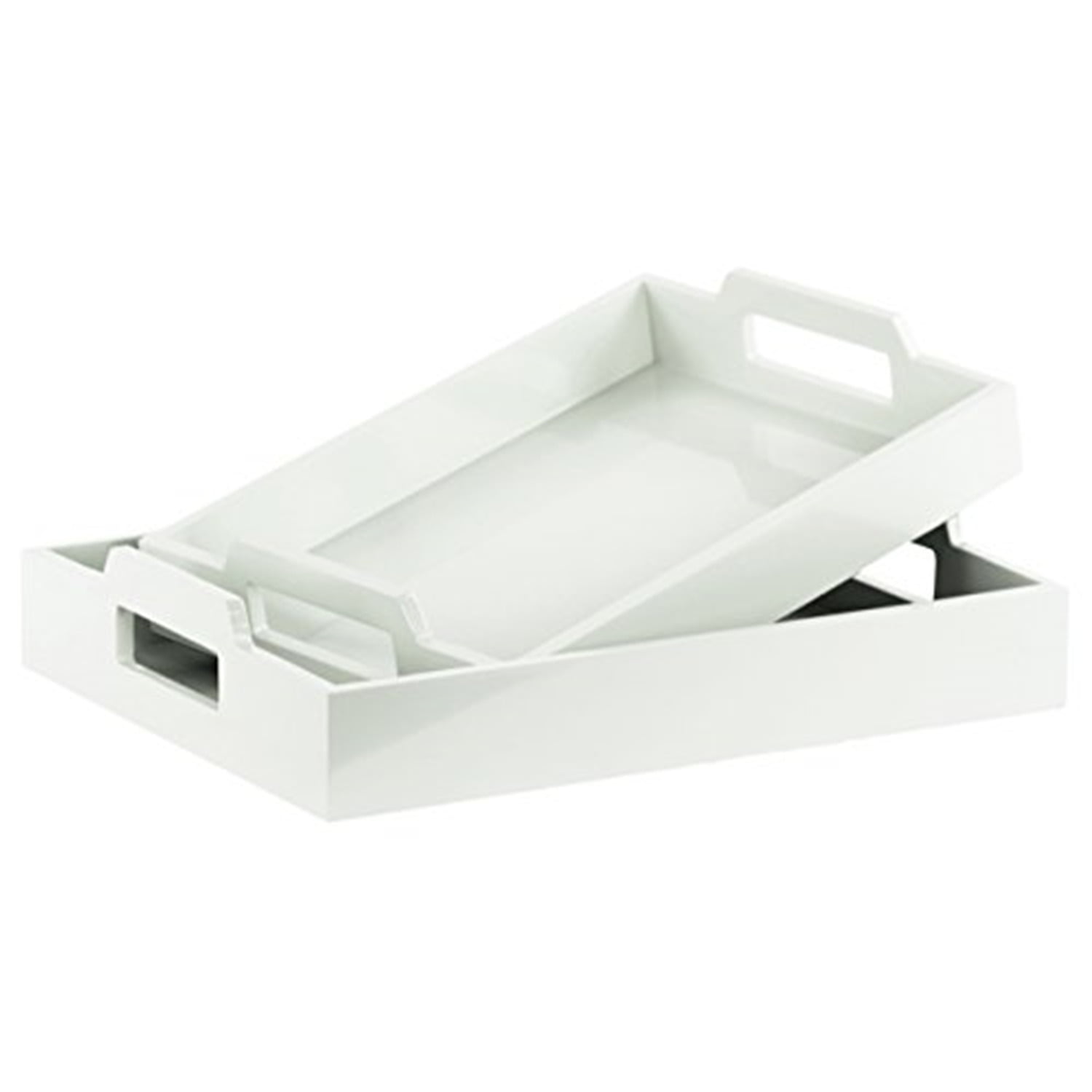 UTC32347 Wood Rectangular Serving Tray with Cutout Handles Set of Two ...